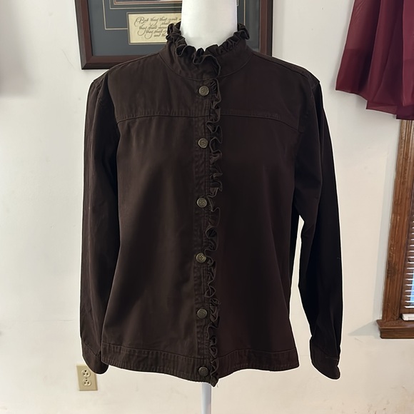 krazy kat | Jackets & Coats | Krazy Kat Brown Denim Jacket Medium ...